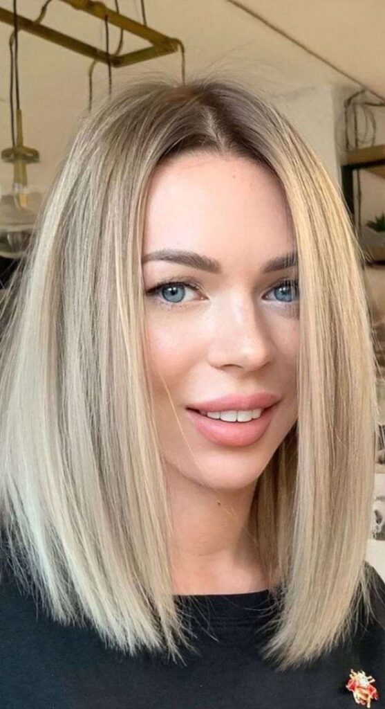 Long Bob Blond Glatt